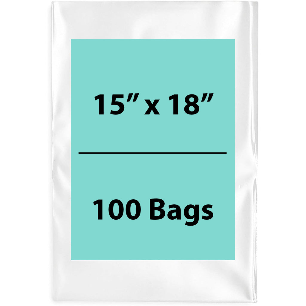 Clear Poly Bags 1.5Mil 15X18 inches Flat Open Top (LDPE)