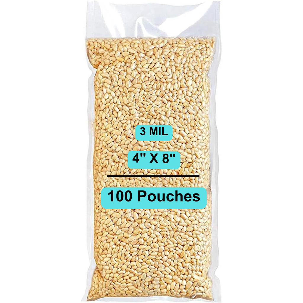 Vacuum Pouches Laminated 4"X8" 3 Mil Poly-Nylon (PN)