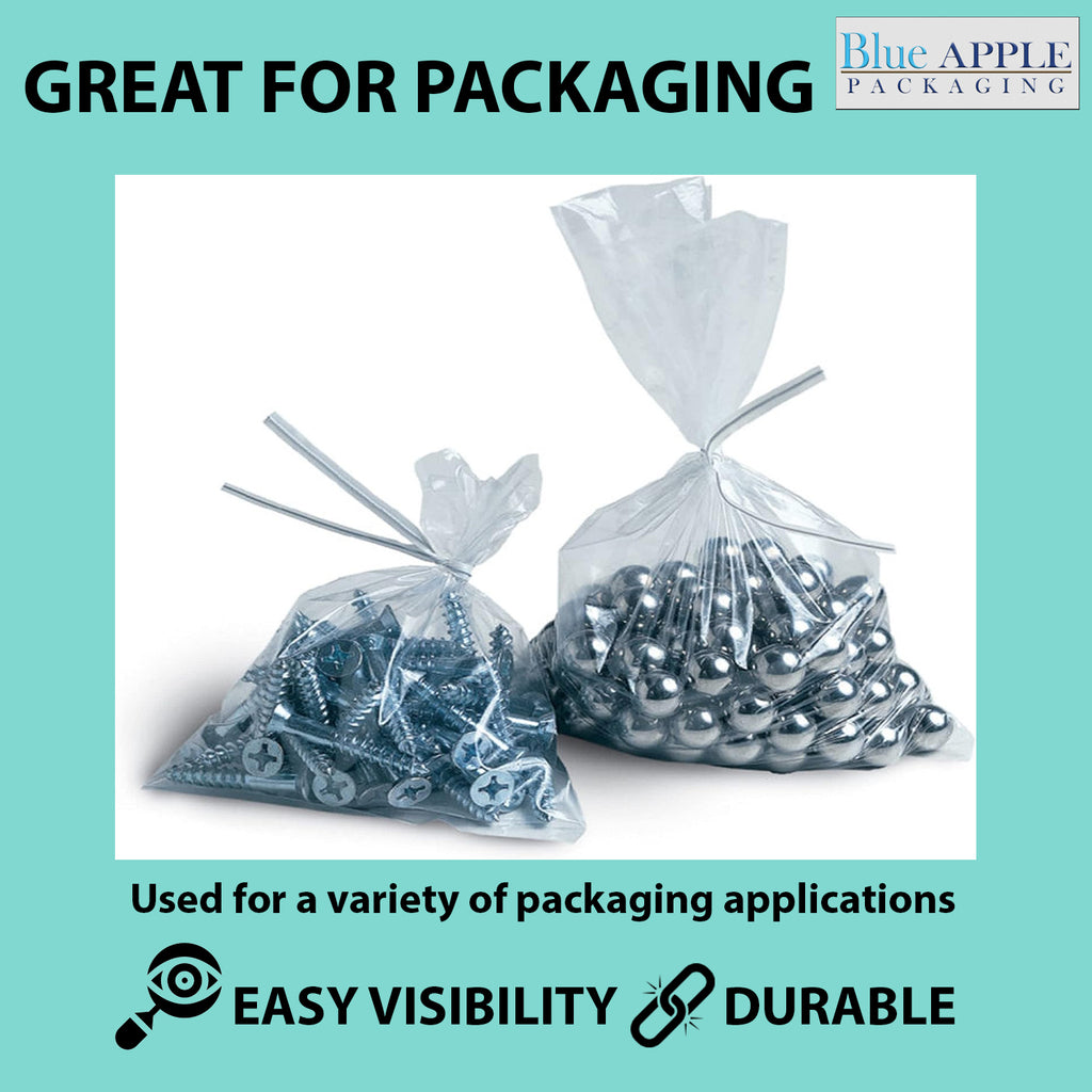 Clear Poly Bags 1Mil 21X24 inches Flat Open Top (LDPE)