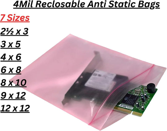 4 Mil Anti-Static Zip Lock Bags - Blue Apple Packaging